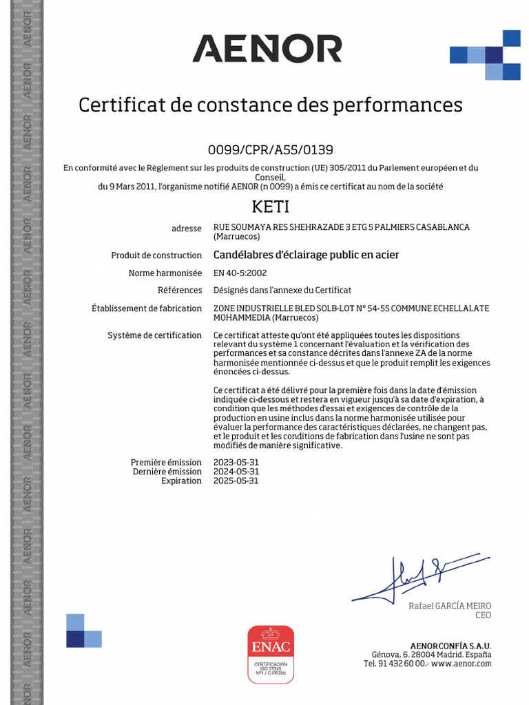 Certificat En40 - 2002 | PDF