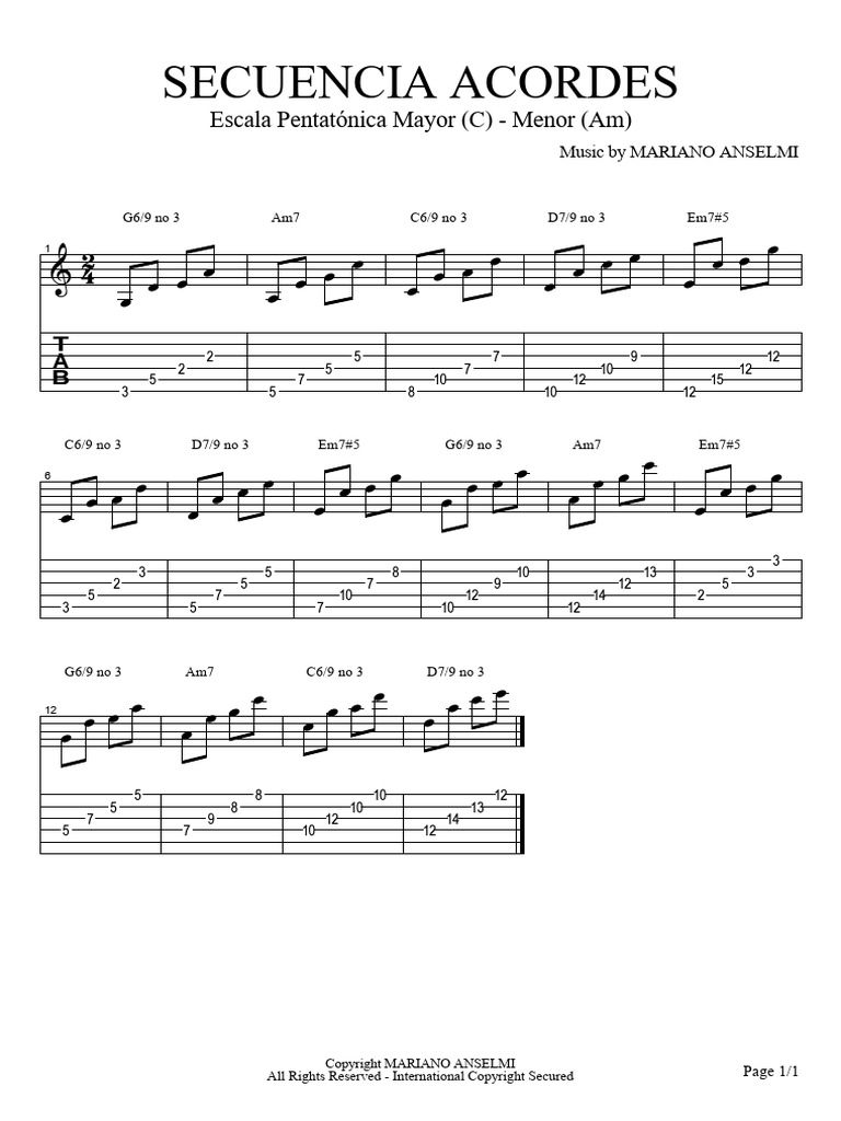 Improvisación Vol. 6 Escala Pentatónica | PDF