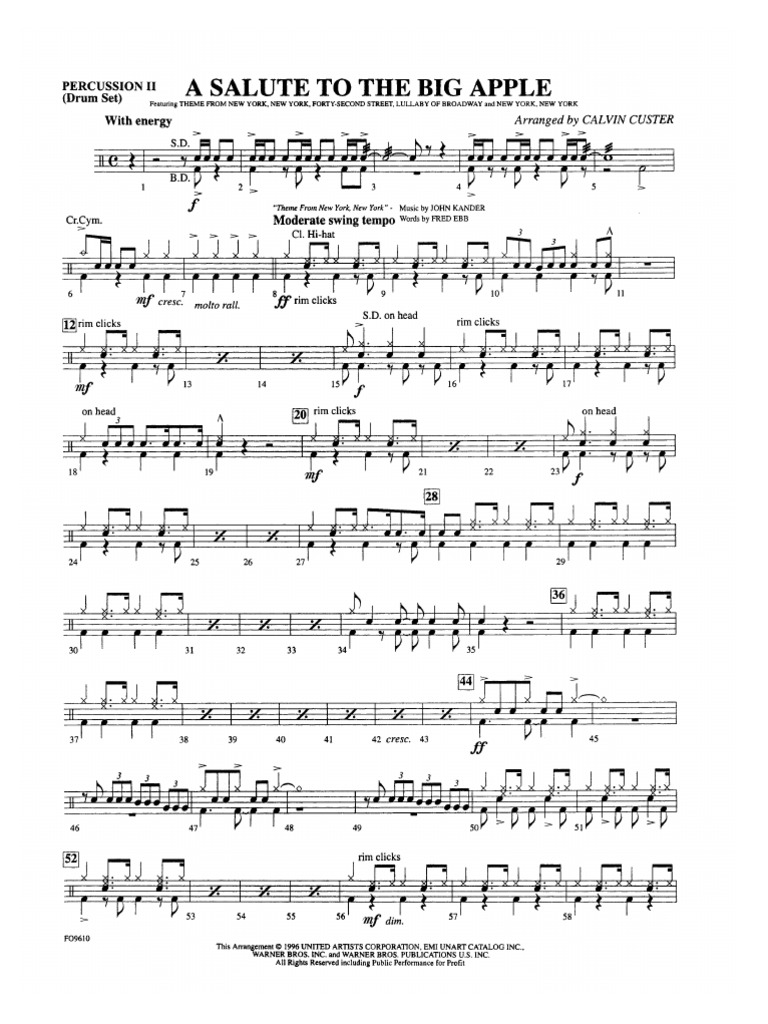 A Salute To The Big Apple - 2nd Percussion | PDF