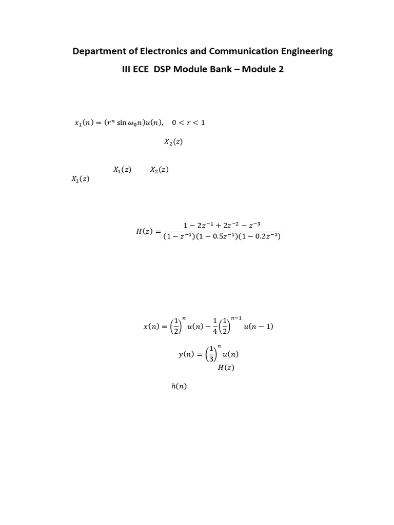 III ECE DSP Module Bank-Module2 | PDF | Electronic Engineering | Electromagnetism