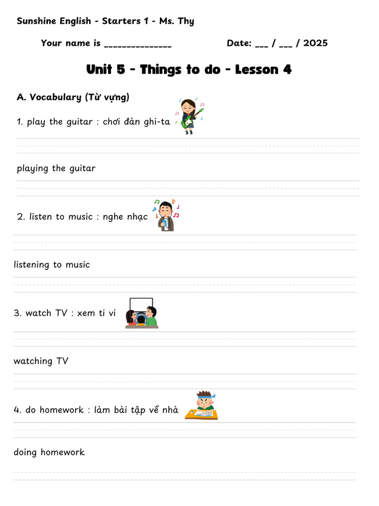 Unit 5 - Things To Do - Lesson 4 | PDF