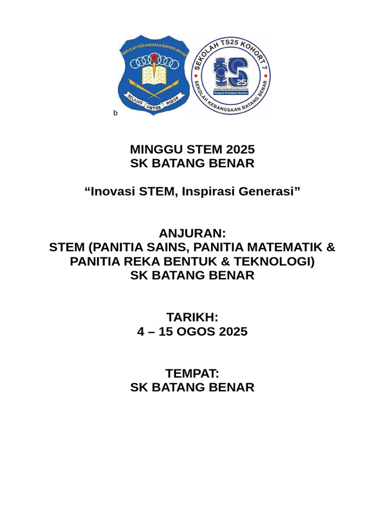 Kertas Kerja Minggu STEM 2024 | PDF