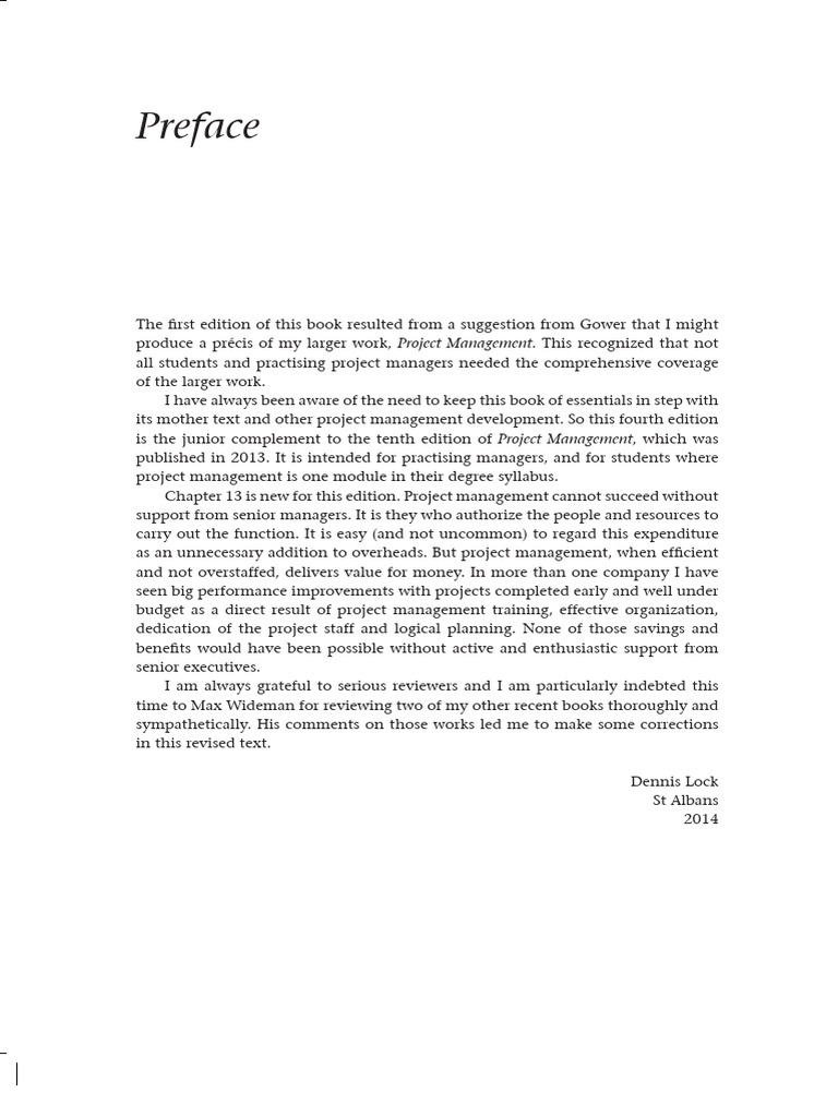 The Essentials of Project Management - (Preface) | PDF