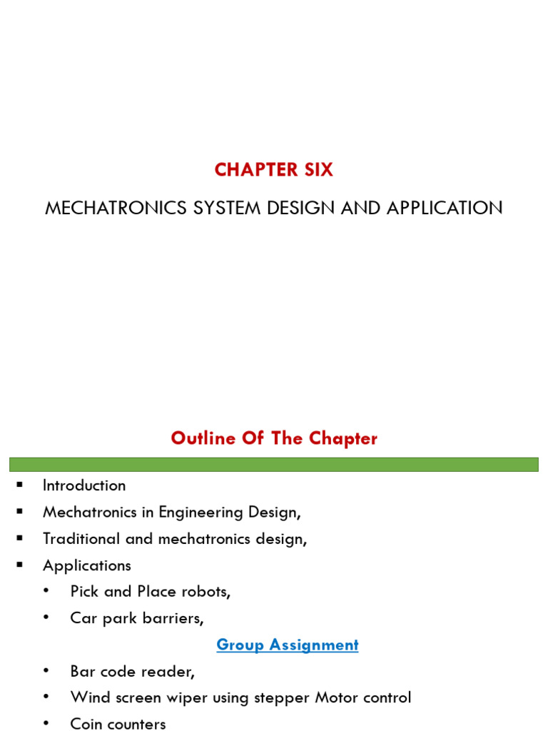 CH 6. Mechatronics System Design and Application | PDF | Mechatronics ...