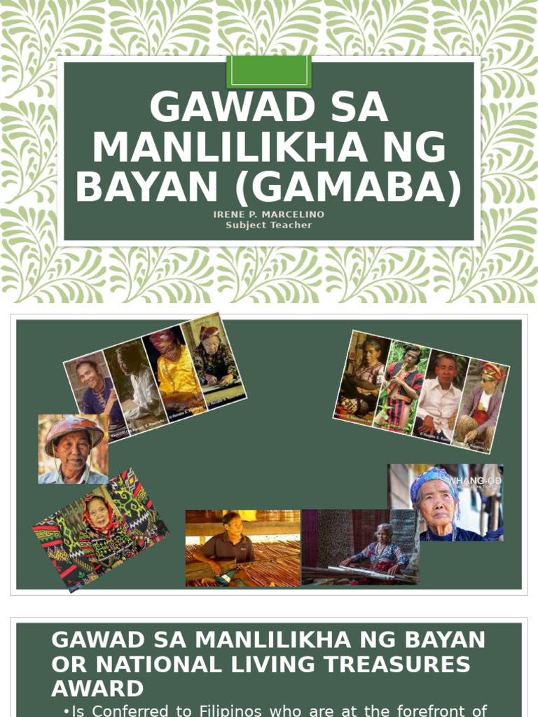 GAWAD-SA-MANLILIKHA-NG-BAYAN-GAMABA | PDF | Philippines