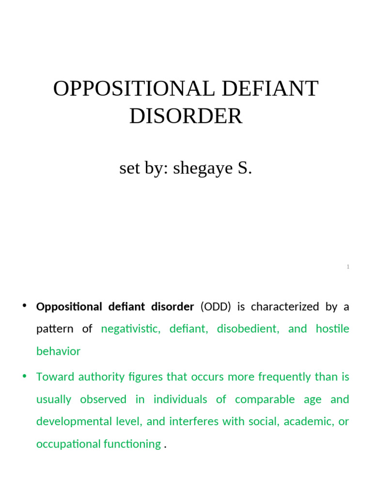 Understanding Oppositional Defiant Disorder | PDF | Mental Disorder ...