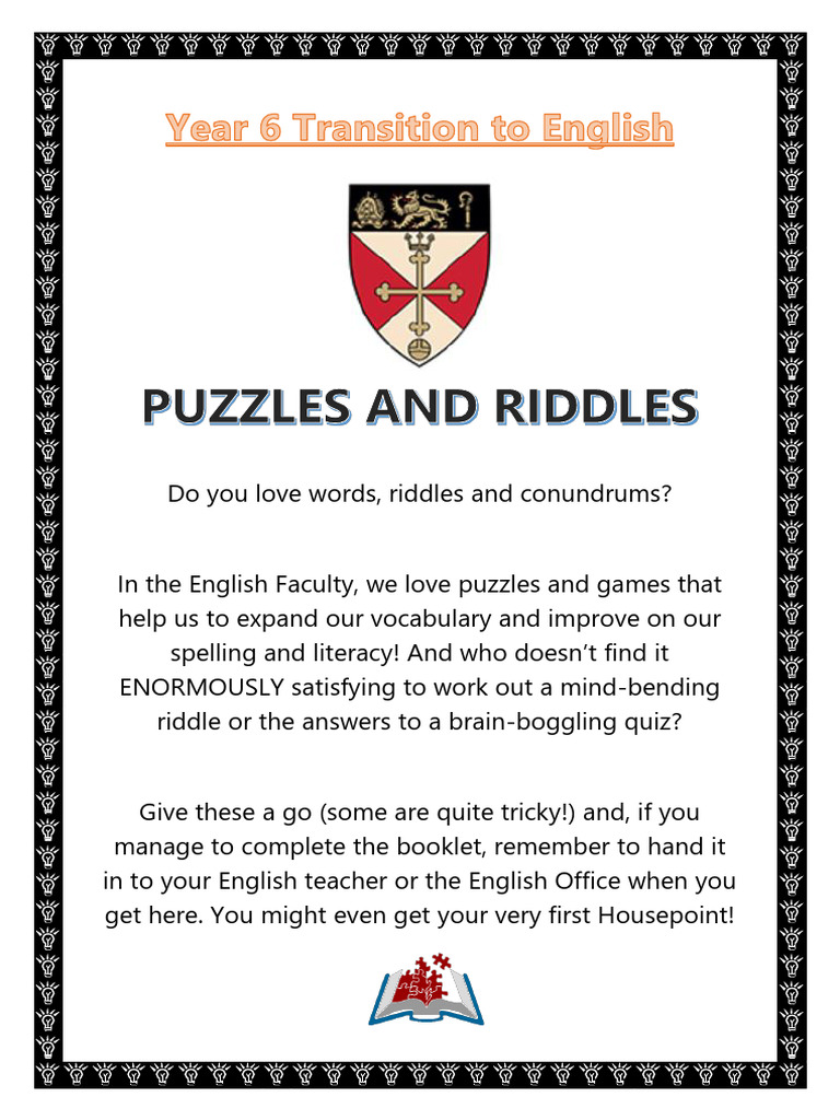 Year 6 English Puzzles and Riddles | PDF | Linguistics