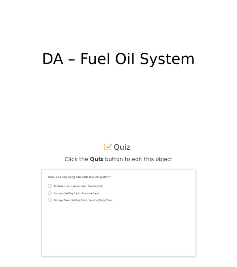 DA - Fuel Oil System #1 | PDF