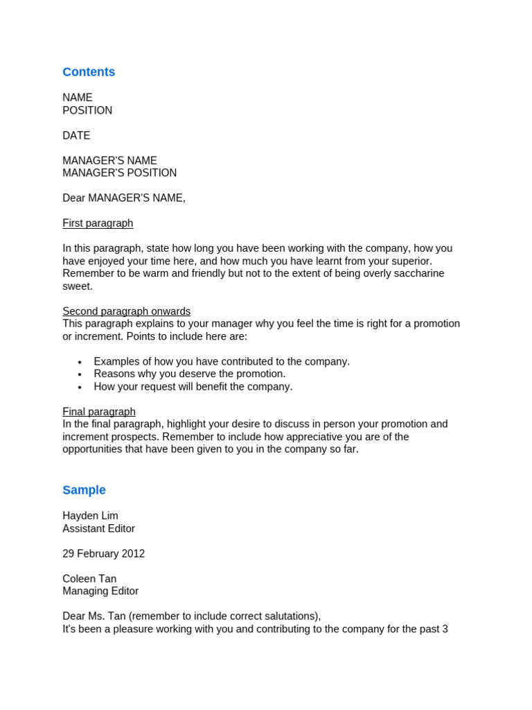 Salary Increase Request Letter Template | PDF