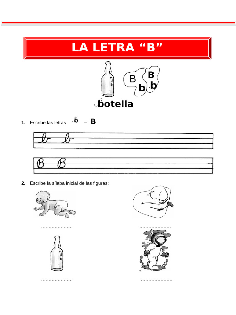 Actividades de la letra B para primero básico | PDF