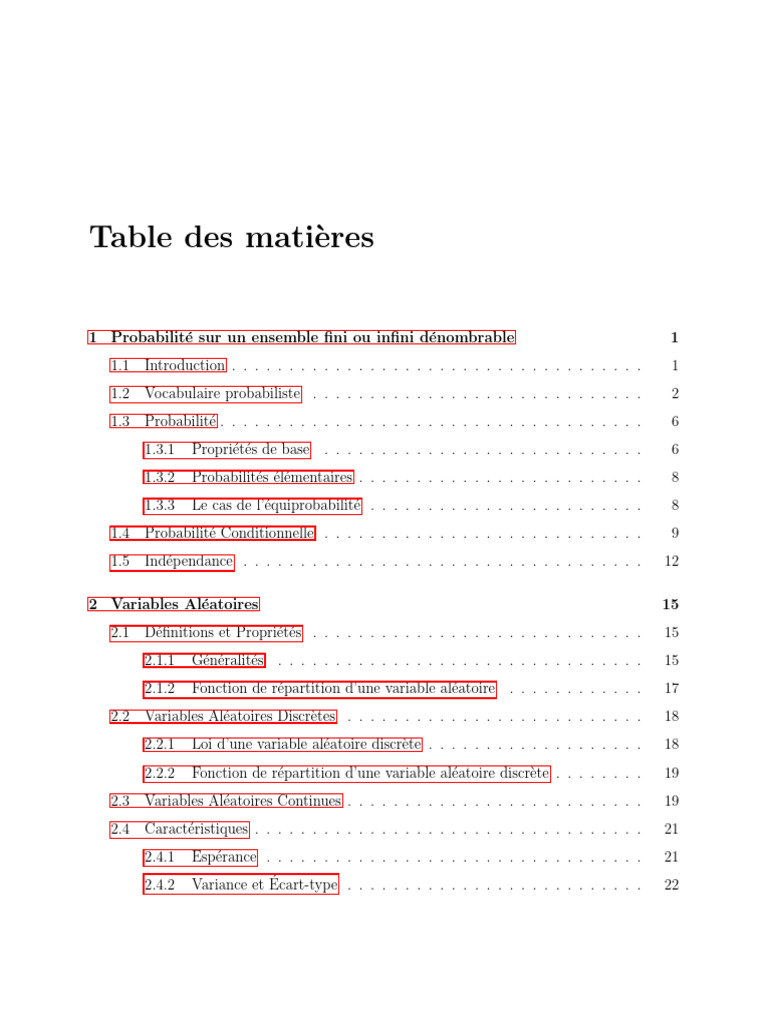 Introduction à la Probabilité et Variables | PDF | Théorie des ...