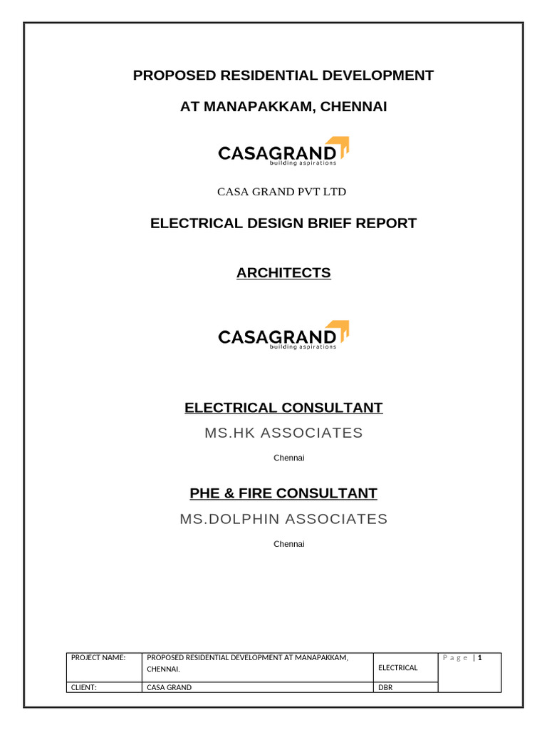 Electrical DBR - Manapakkam r1 02122024 | PDF | Electrical Wiring ...