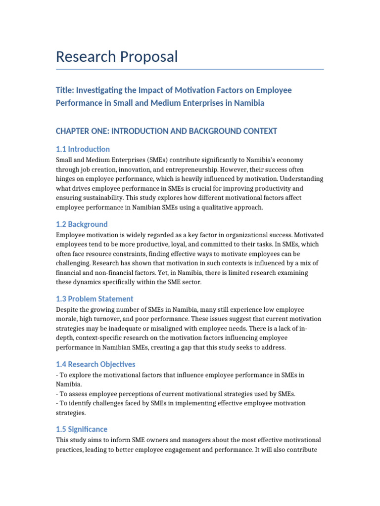 Research Proposal SME Motivation | PDF | Motivation | Motivational