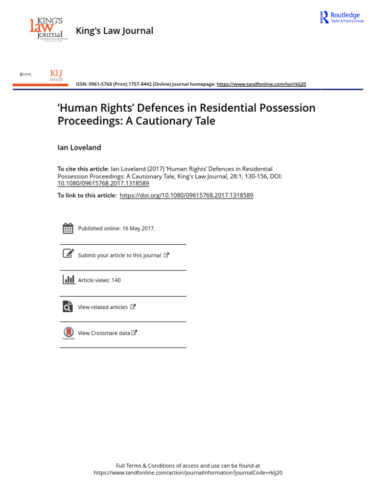 Human Rights in Possession Proceedings | PDF | Common Law | Justice