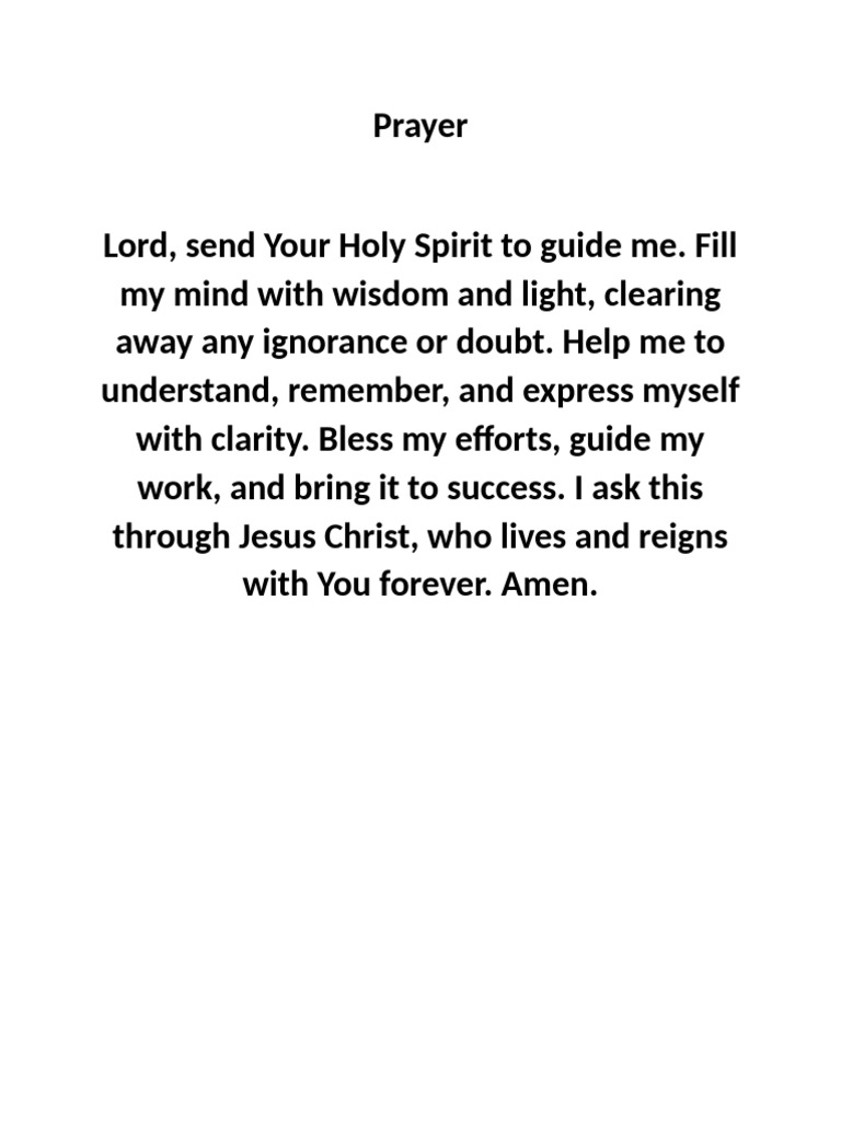 Student's Prayer | PDF