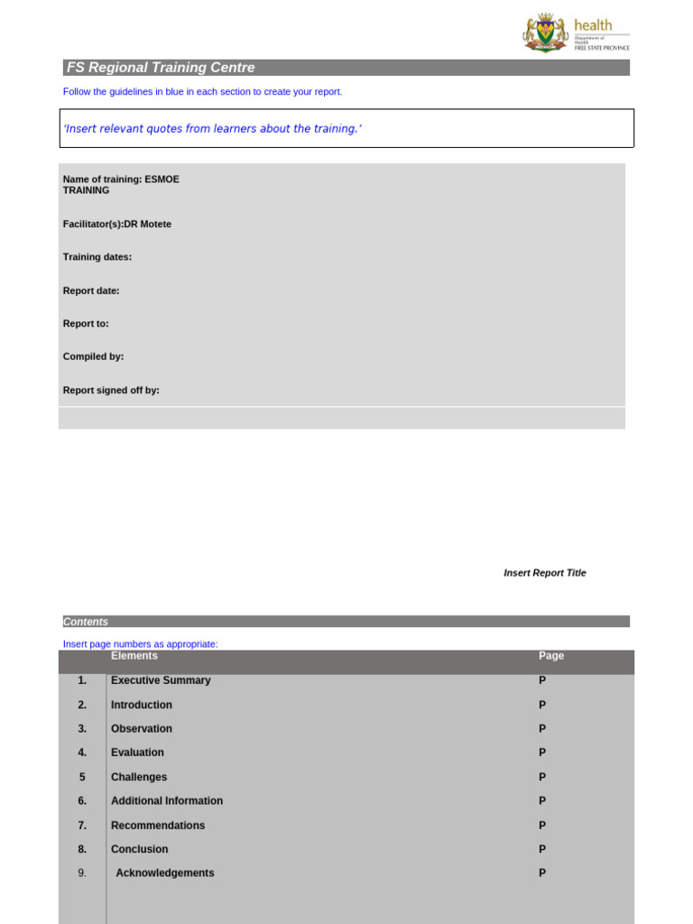 Facilitators Report Template | PDF | Evaluation | Cognition