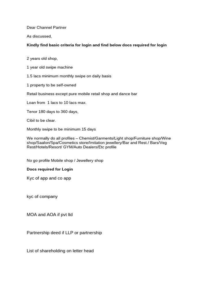 Channel Partner Login Requirements Guide | PDF