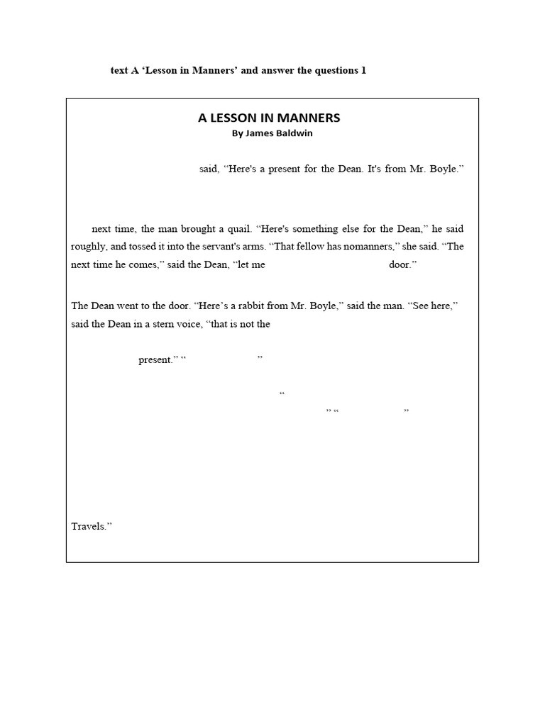 Grade 5 Comprehension: Manners Lesson | PDF | Chess Theory | Chess