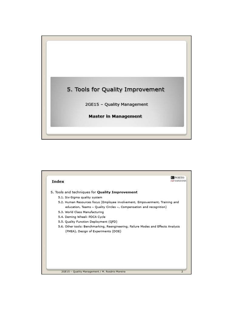 05 Quality Improvement | PDF | Six Sigma | Quality Management