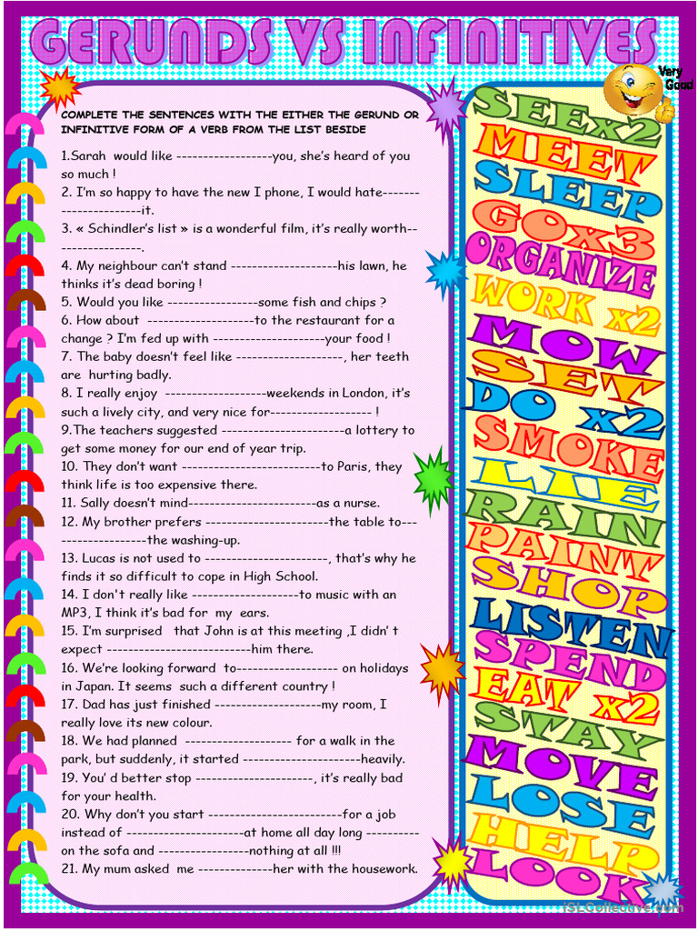 Gerunds Vs Infinitives With KEY | PDF