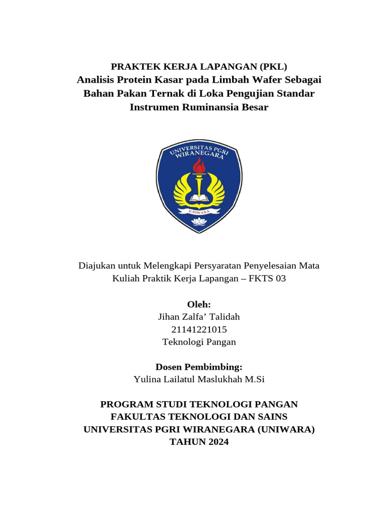 Analisis Protein Limbah Wafer Pakan Ternak | PDF
