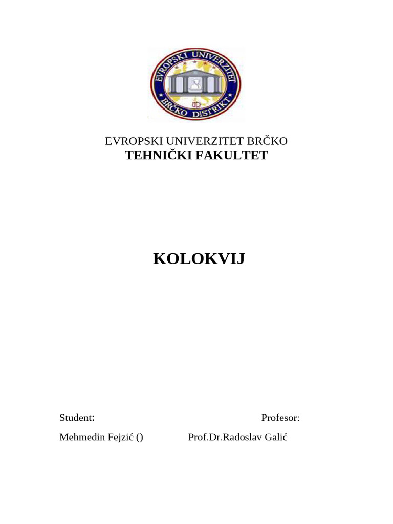 Kolokvij | PDF