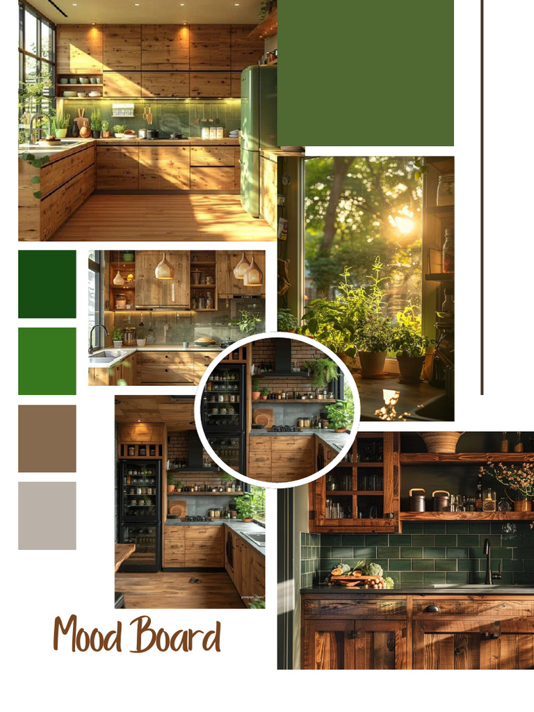 Beige Illustrated Mood Board Interior Design A4 | PDF