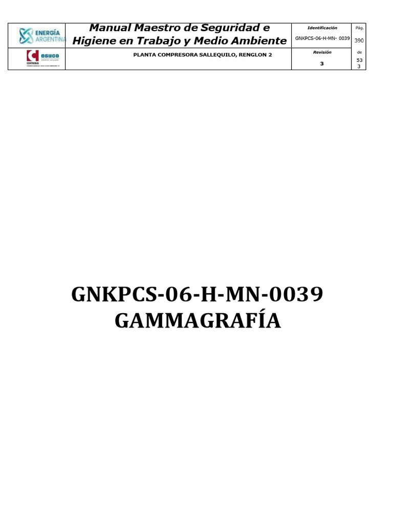 GNKPCS-06-H-MN-0039 Gammagrafía: Manual Maestro de Seguridad e Higiene ...