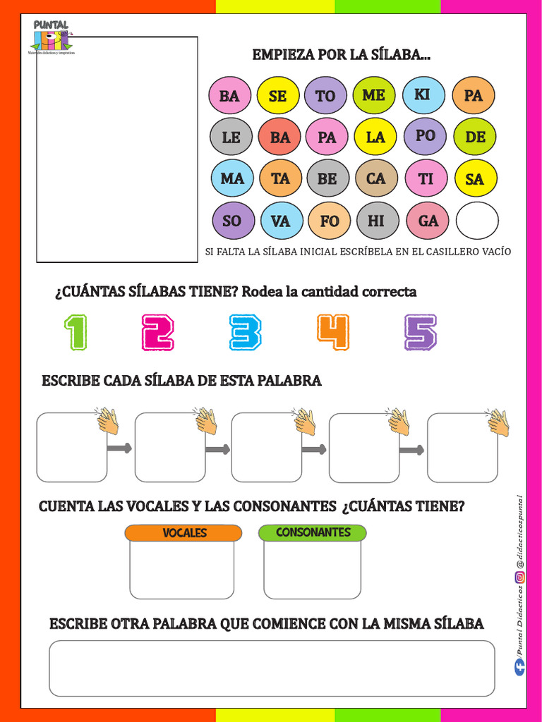 TABLERO SILABAS Y MARCADOR Kit Digital | PDF