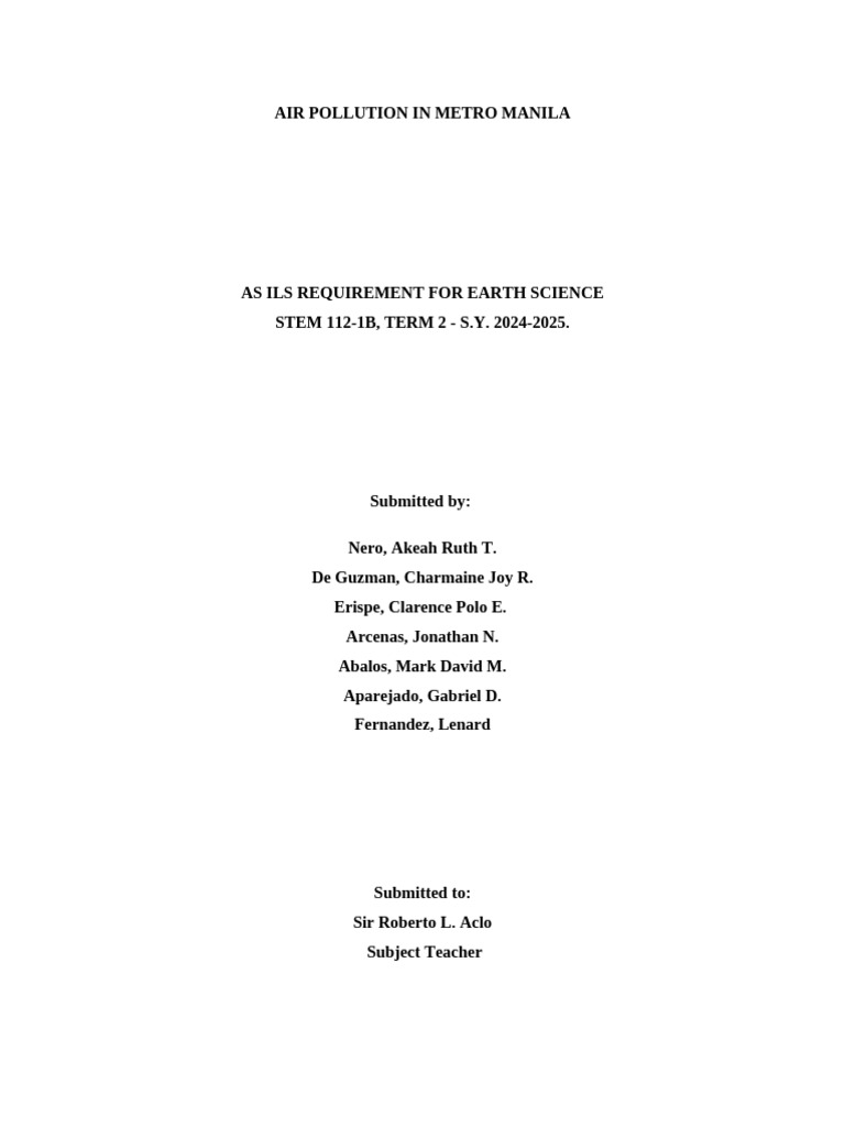 Air Pollution in Metro Manila: Key Insights | PDF | Air Pollution ...