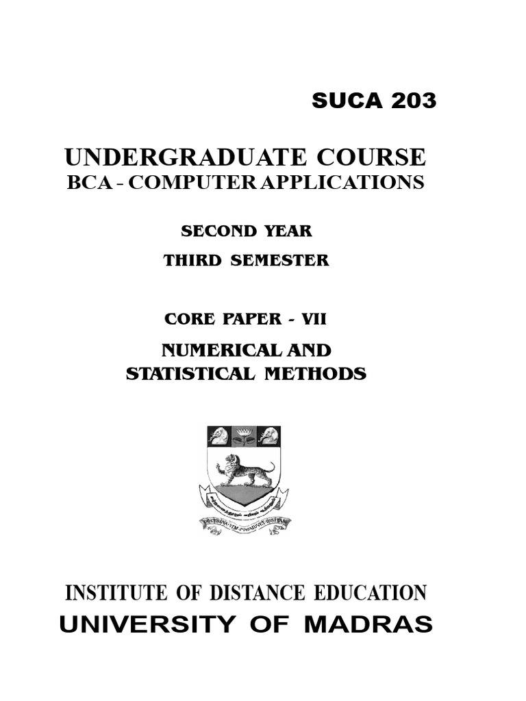 Numerical and Satistical Methods | PDF | Factorization | Quadratic Equation