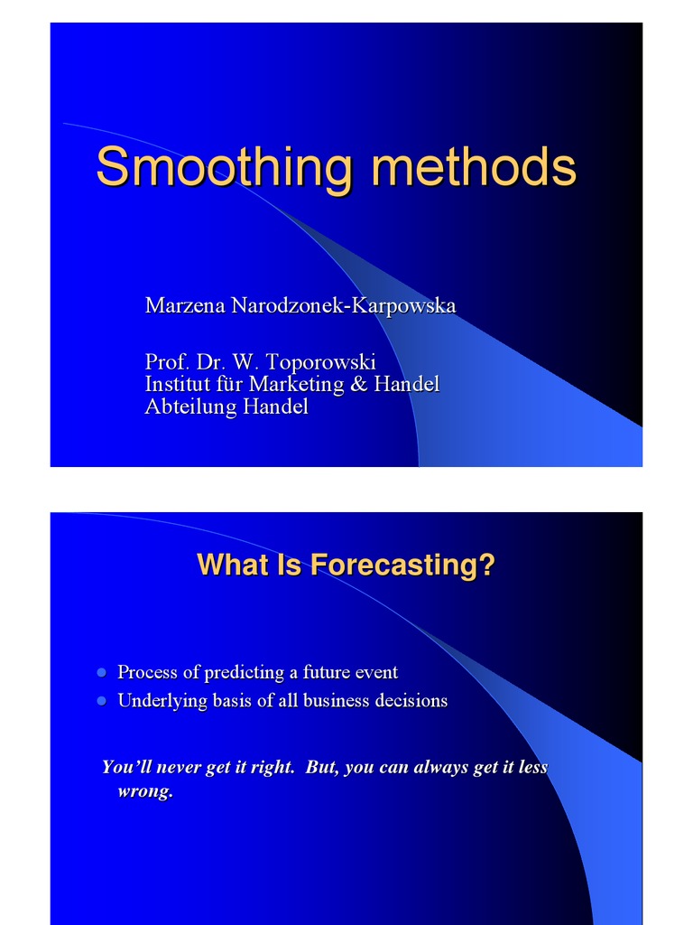 Smoothing Methods | PDF | Forecasting | Moving Average