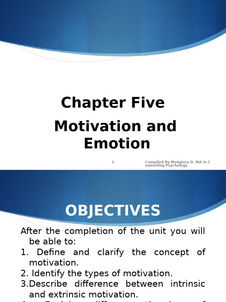 Chapter Five Motivation | PDF | Motivational | Motivation