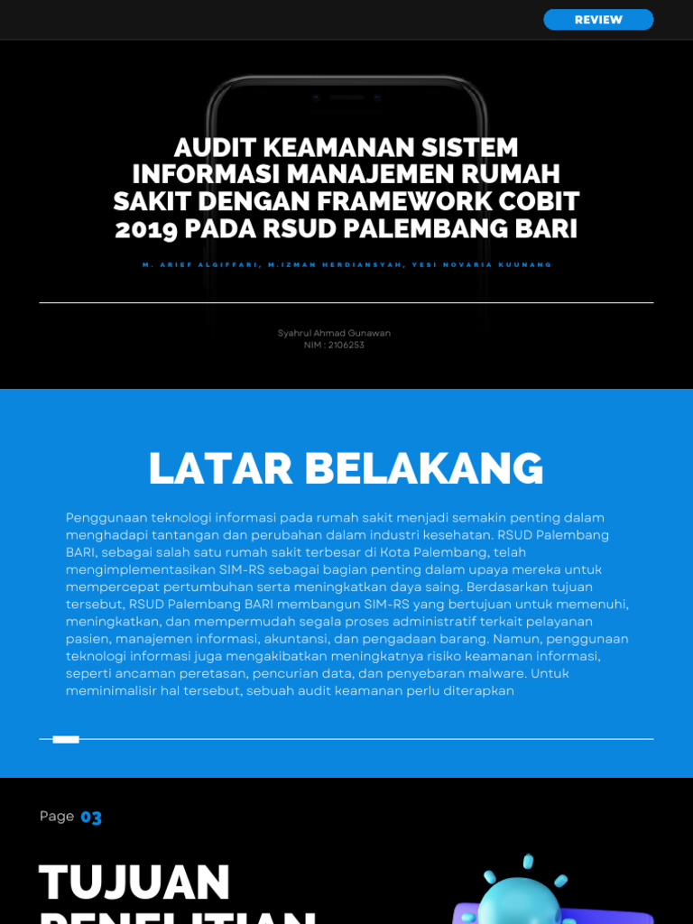 Audit Keamanan Sistem Informasi Manajemen Rumah Sakit Dengan Framework COBIT 2019 Pada RSUD ...