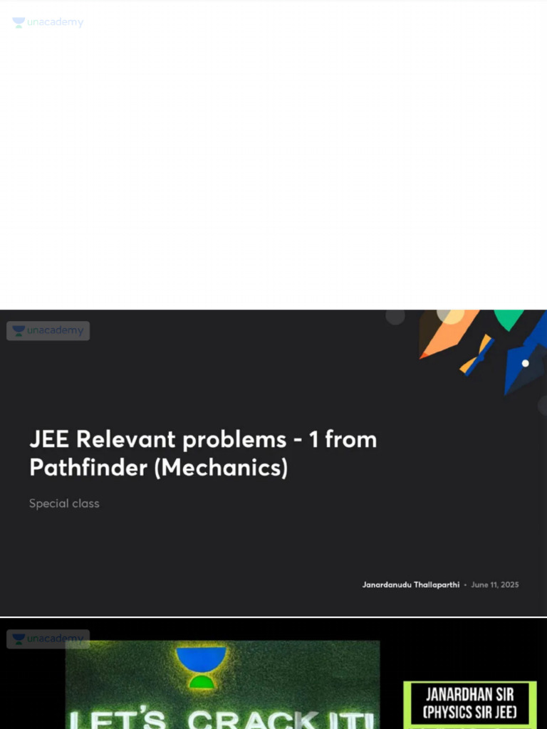 JEE Relevant Problems 1 From Pathfinder Mechanics With Anno | PDF