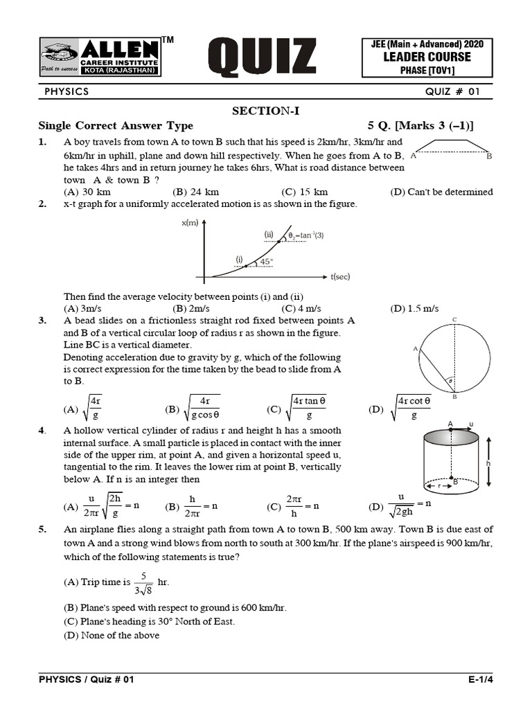 Physics LQUIZ (TOV1) | PDF | Acceleration | Quantity