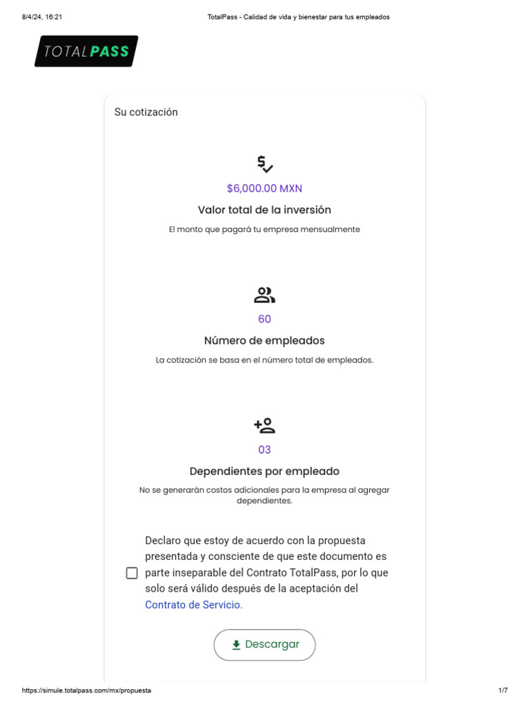 TotalPass - Calidad de Vida y Bienestar para Tus Empleados | PDF ...