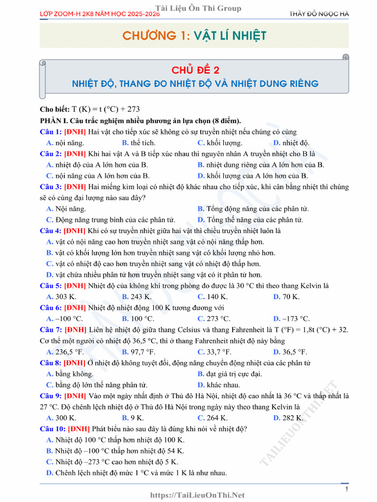 BTVN B03 Zoom-H 2K8 2025-2026 | PDF