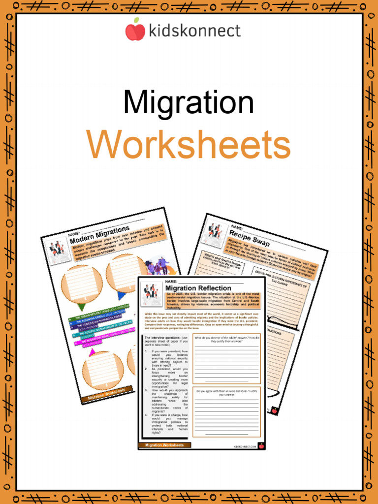 Migration Worksheets Sample | PDF | Human Migration | Immigration