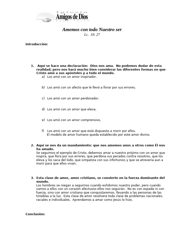 Amémonos Con Todo Nuestro Ser | PDF