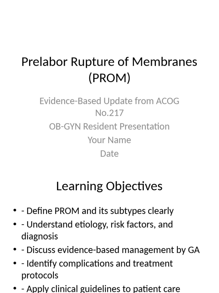ดาวน์โหลดไฟล์ PROM - ACOG217 - OBGYN - Detailed | PDF | Women's Health ...