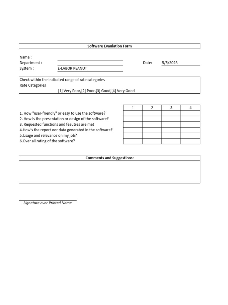 Eval Form | PDF