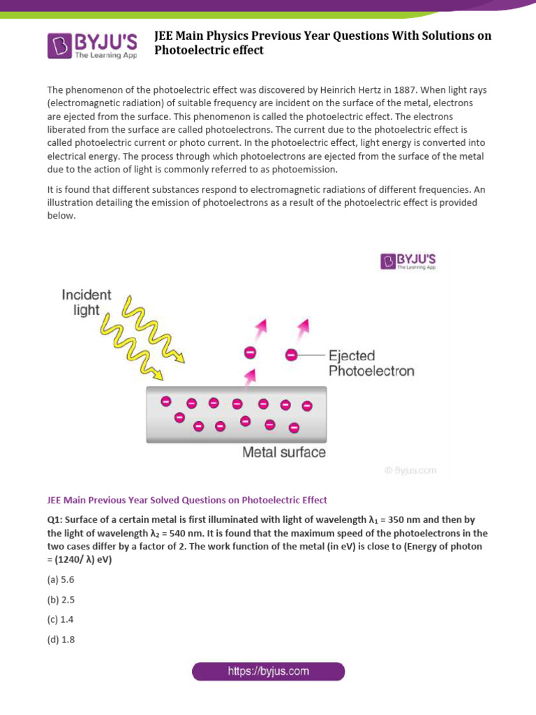 JEE Main Physics Previous Year Questions With Solutions On ...