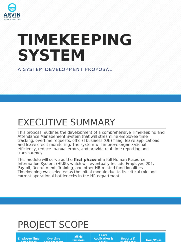 Timekeeping System Development | PDF | Information Technology | Computing
