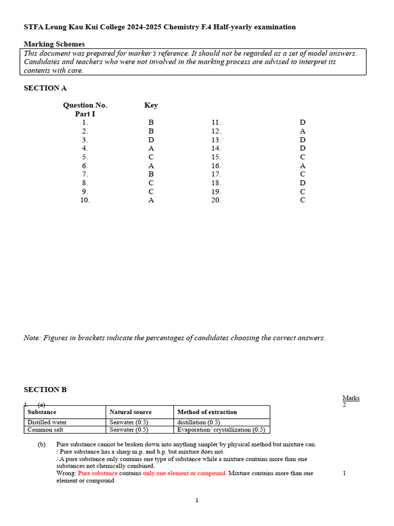 2425 Chem F4 Exam 1 MS Final Version PDF | PDF | Chemical Substances | Molecules