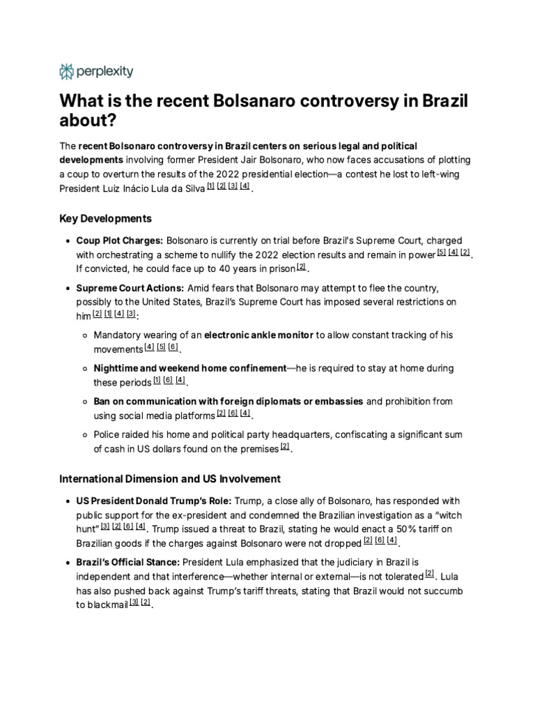 Bolsonaro's Coup Plot Controversy | PDF | Donald Trump | American ...