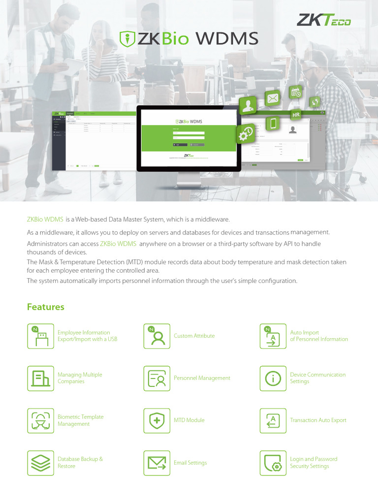 ZKBio WDMS: Middleware for Device Management | PDF