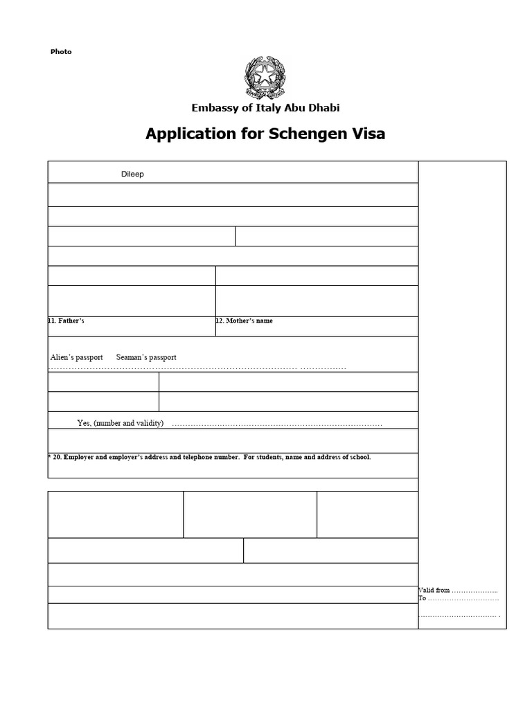 Application Form 141126 | PDF | Travel Visa | International Law