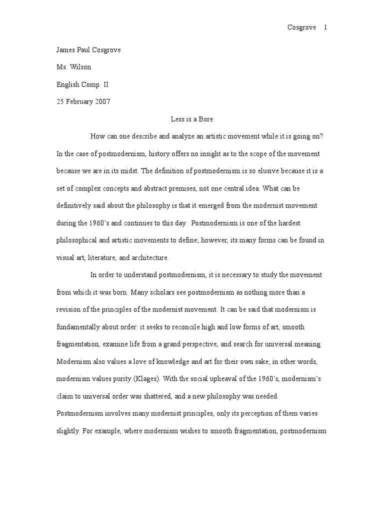 Less Is A Bore | PDF | Postmodernism | Modernism