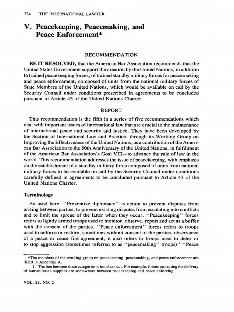 Peacekeeping Peacemaking and Peace Enforcement | PDF | United Nations ...